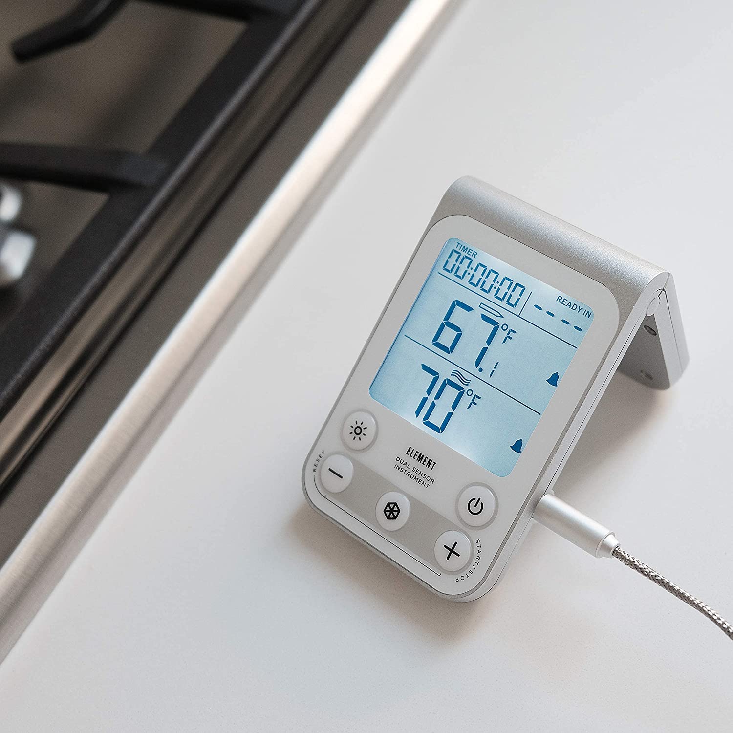 Digital Thermometer for Oven, Grill, and Smoker Includes Dual-Sensor ...