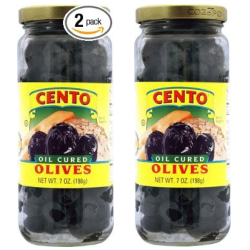 Oil Cured Black Olives, Cento, (2)- 7 oz. Jars - Chef Michael Salmon