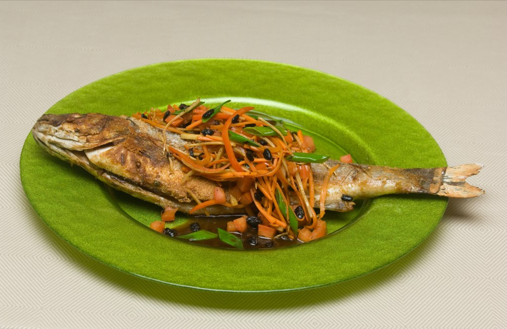 Crispy whole Fish with Salted Black Beans - Chef Michael Salmon
